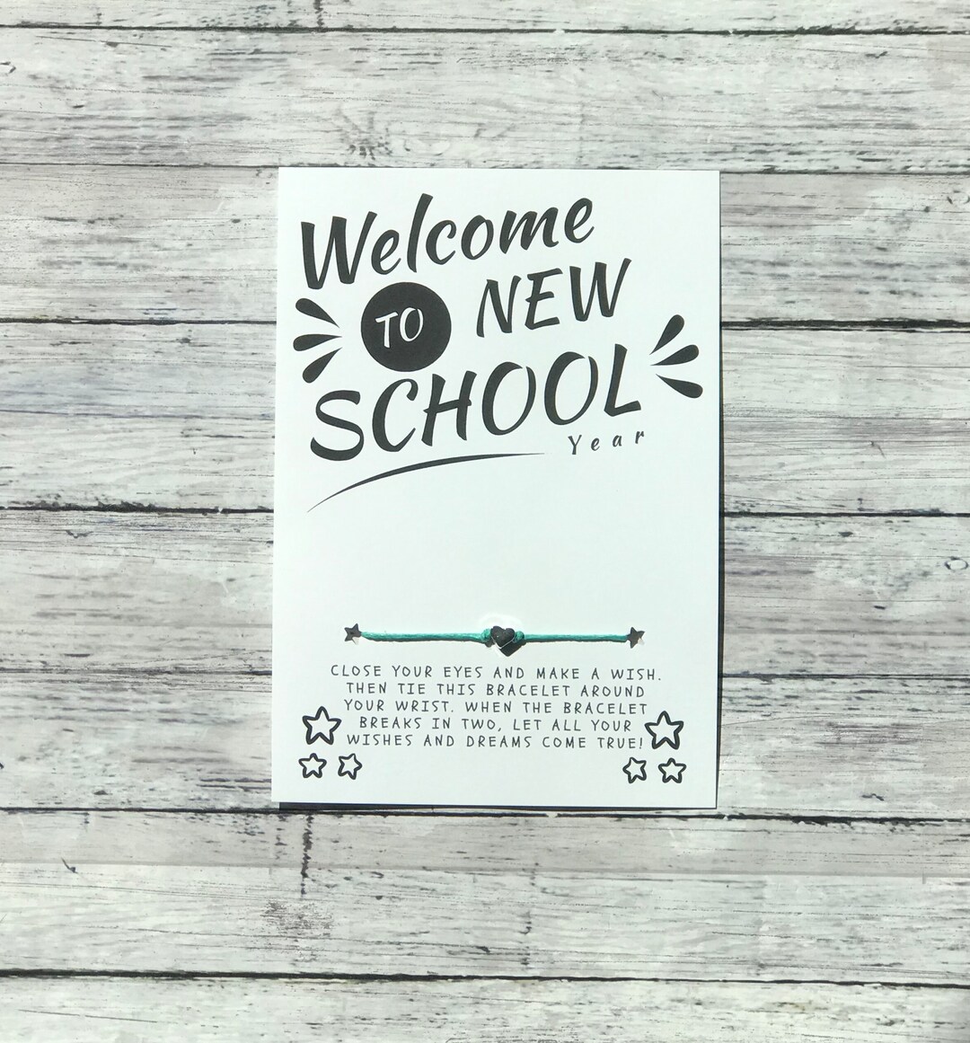 Welcome to New School Year Wish Bracelet, Back to School Party Favor ...