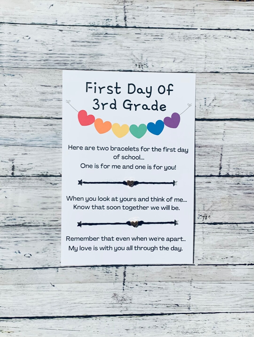 First Day of 3rd Grade, Mommy and Me Bracelets, Wish Bracelets, First ...