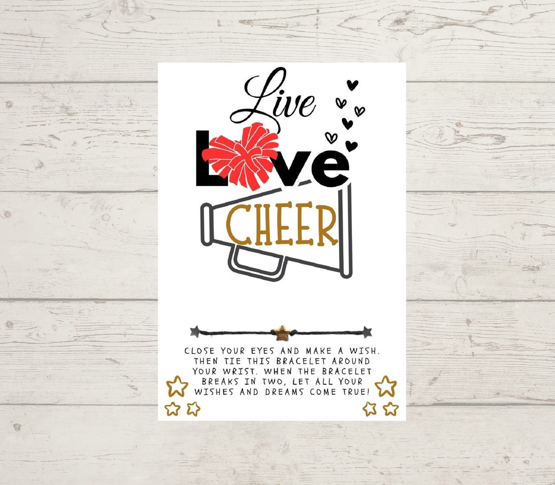 Live Love CHEER Wish Bracelet, CHEER Team Gift, Cheer Senior Gift, Wish ...