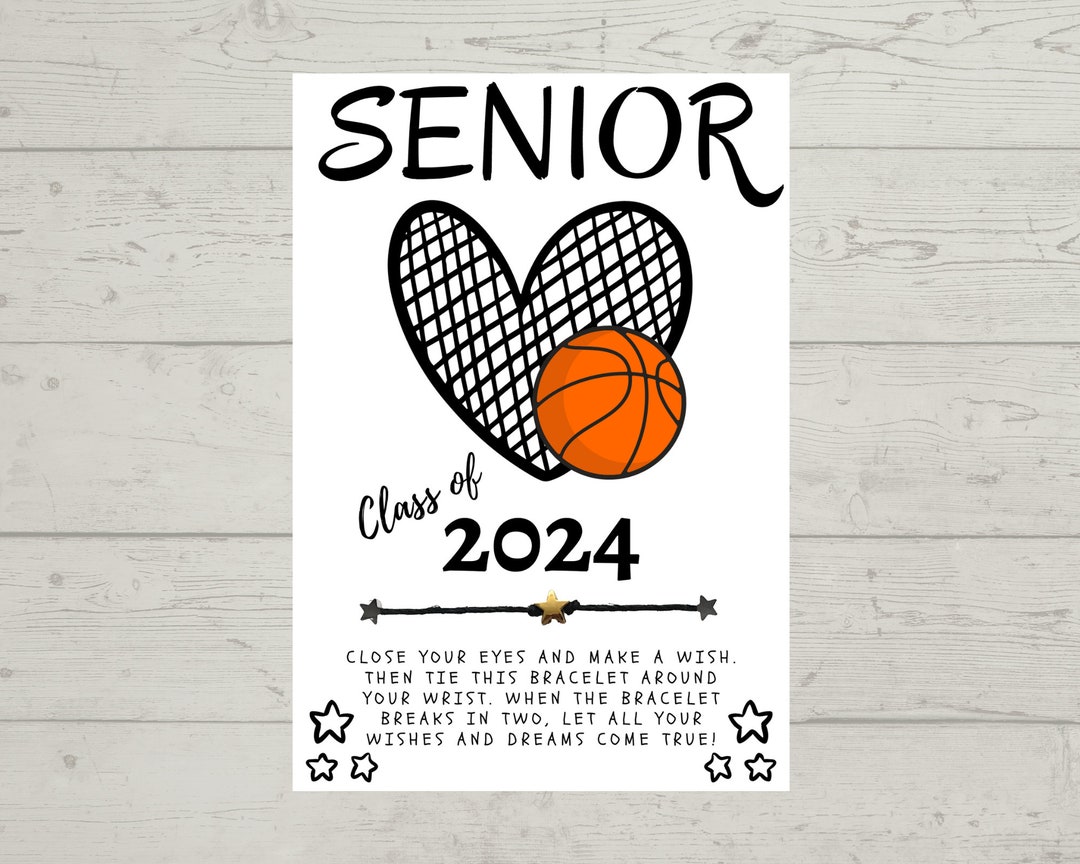 Basketball SENIOR Class of 2024 Wish Bracelet, Grad Party Favor ...