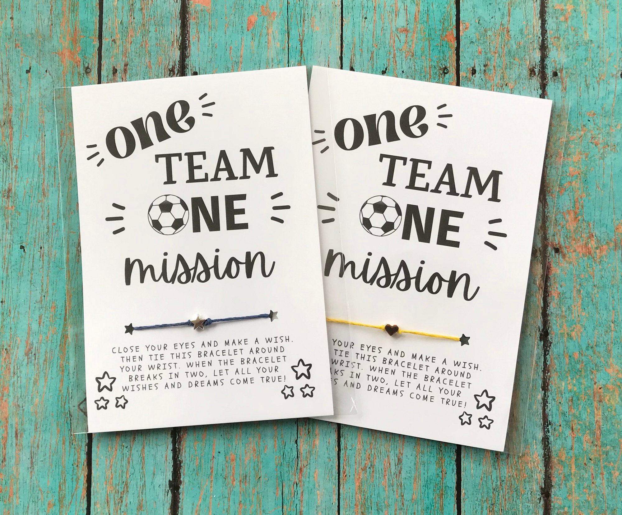 Soccer One Team One Mission Wish Bracelet Birthday Party Favor - Etsy
