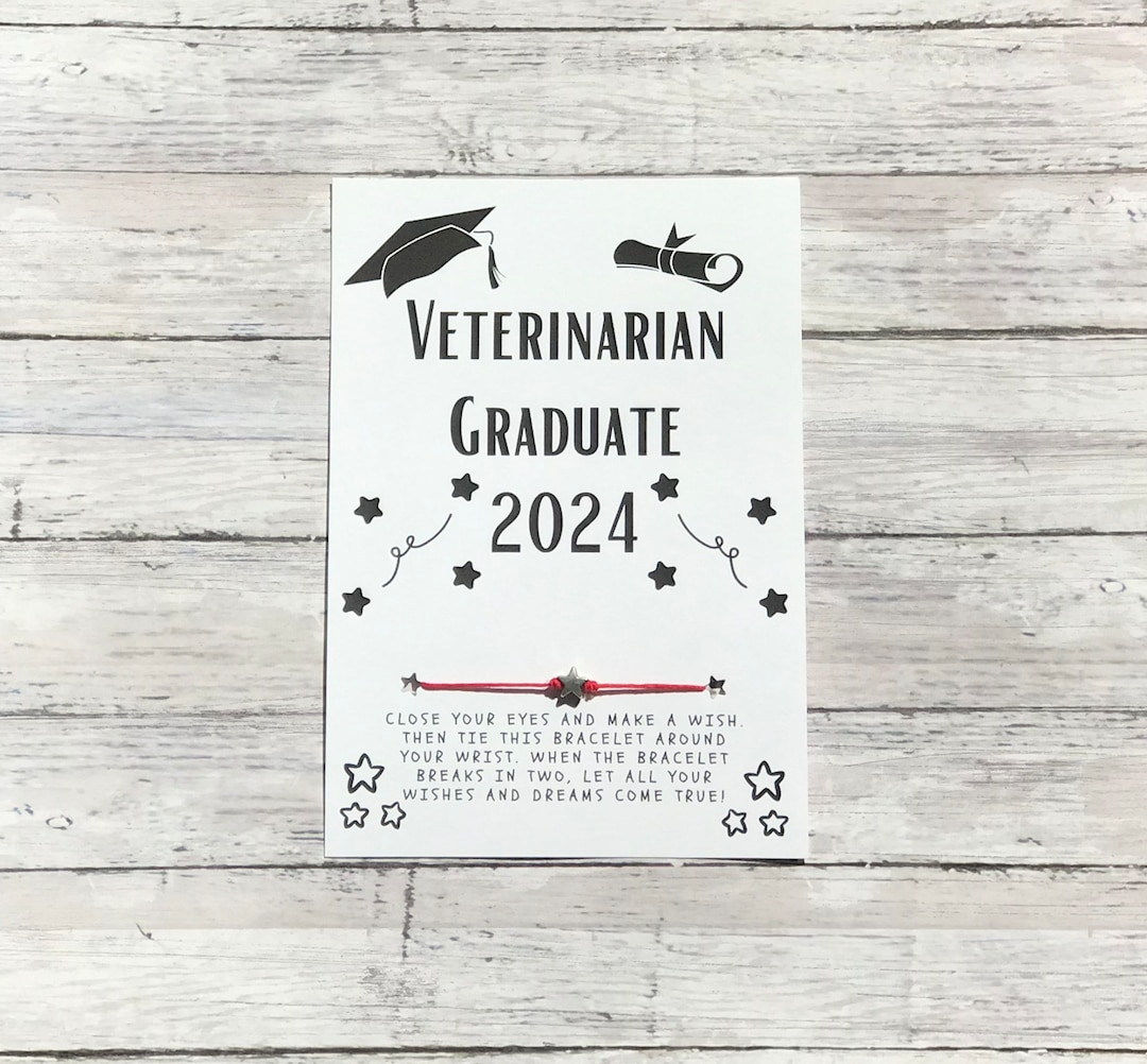 Veterinarian Graduate 2024 Wish Bracelet, Veterinarian Graduate Card ...