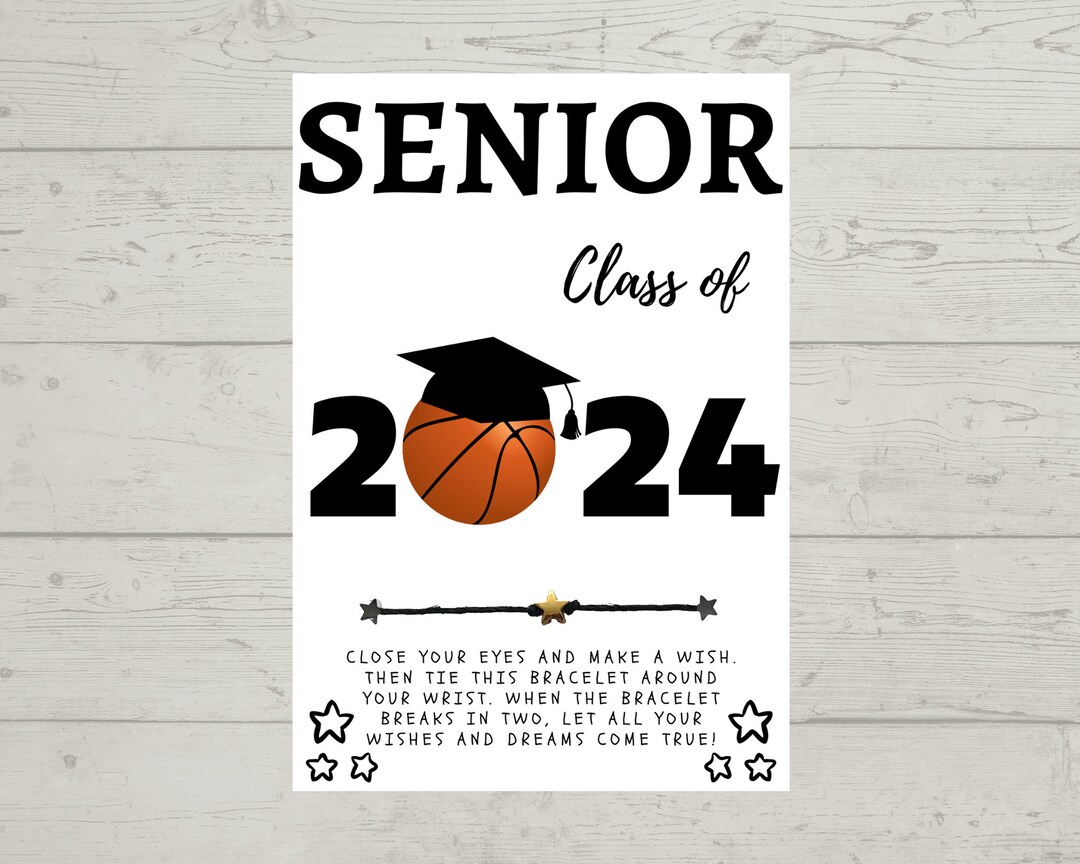 SENIOR Class of 2024 Basketball Wish Bracelet, Grad Party Favor ...