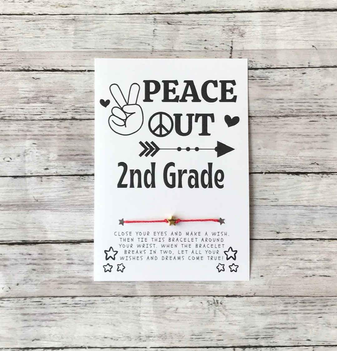 PEACE OUT 2nd Grade End of School Year Wish Bracelet - Etsy
