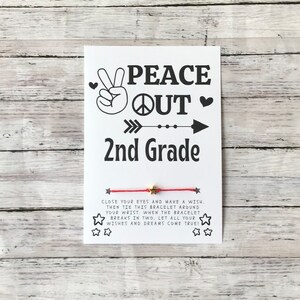 PEACE OUT 2nd Grade End of School Year Wish Bracelet - Etsy