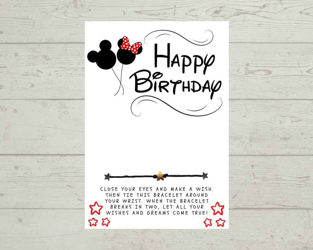 Happy Birthday Disney Wish Bracelet, Party Favor, Birthday Gift ...
