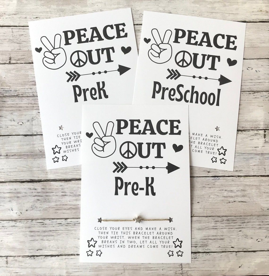 PEACE OUT Preschool/prek/pre-k End of School Year Wish - Etsy