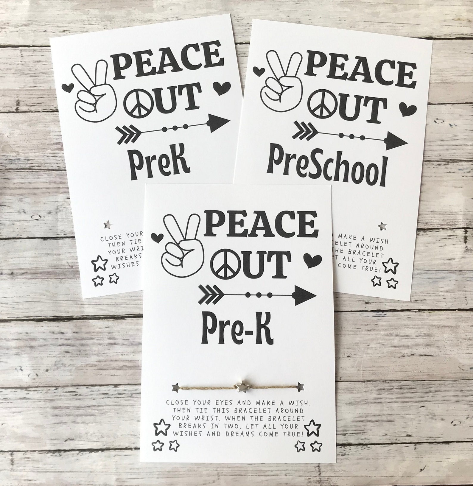 PEACE OUT Preschool/prek/pre-k End of School Year Wish - Etsy