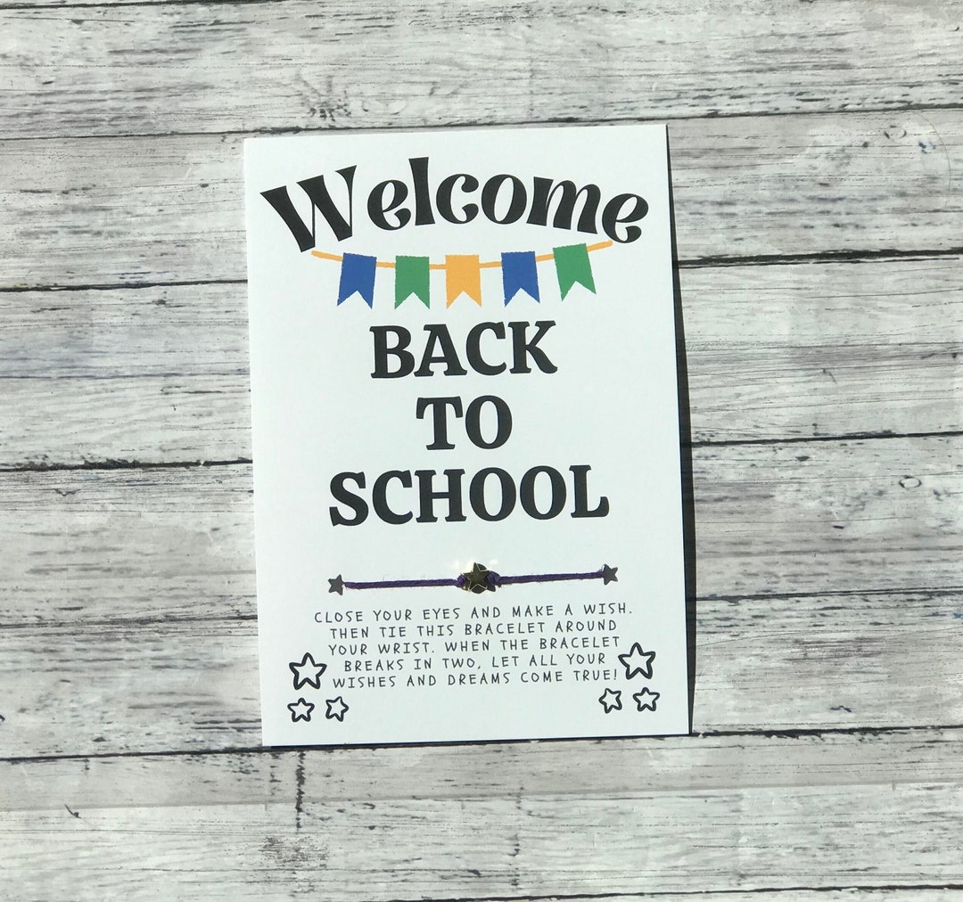 Welcome Back to School Wish Bracelet, Back to School Party Favor ...