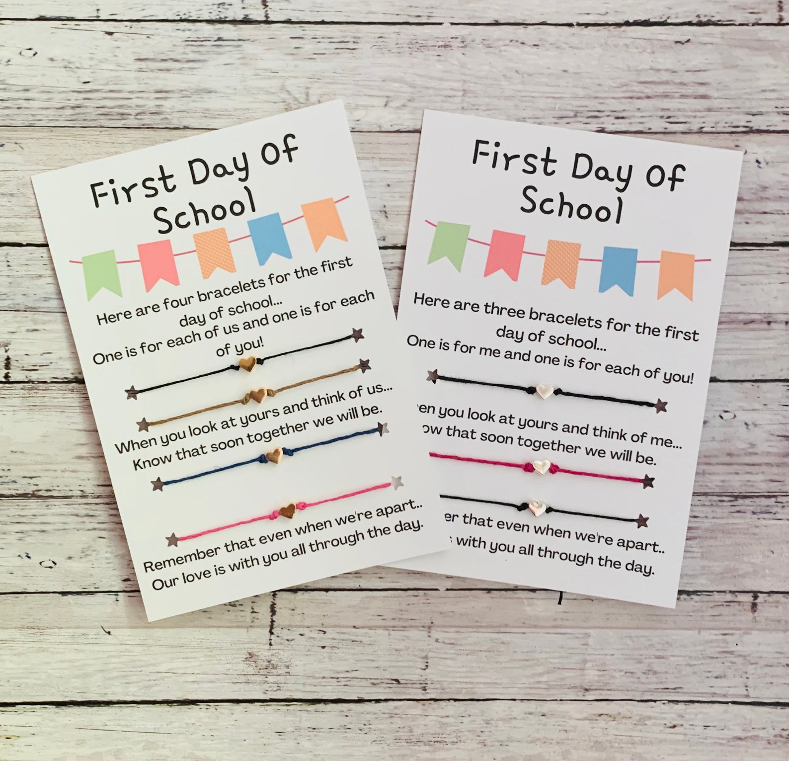 Mommy and Me First Day of School Bracelets Set of 23 or 4 - Etsy