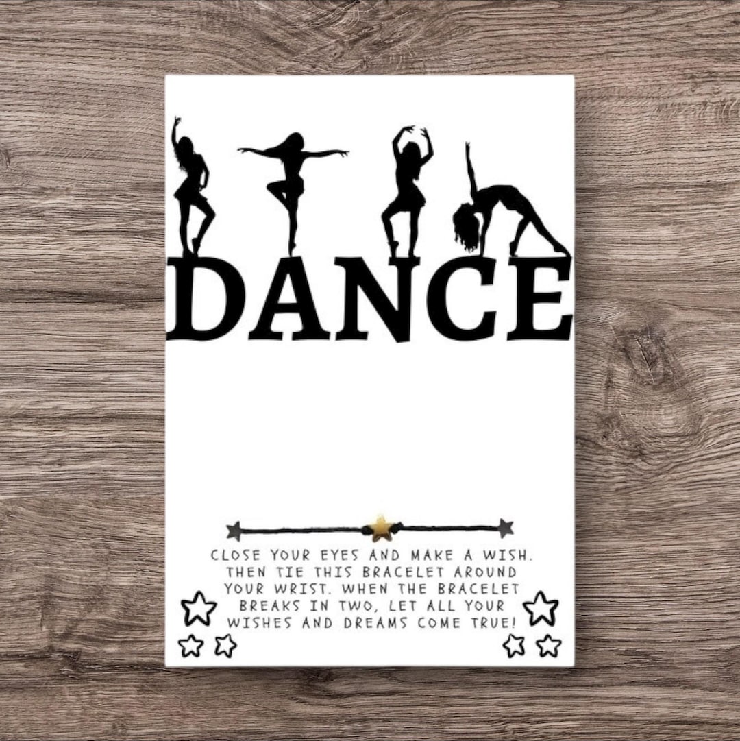 DANCE With Dancer Silhouettes Wish Bracelet, Dance Team Gift, Dancer ...