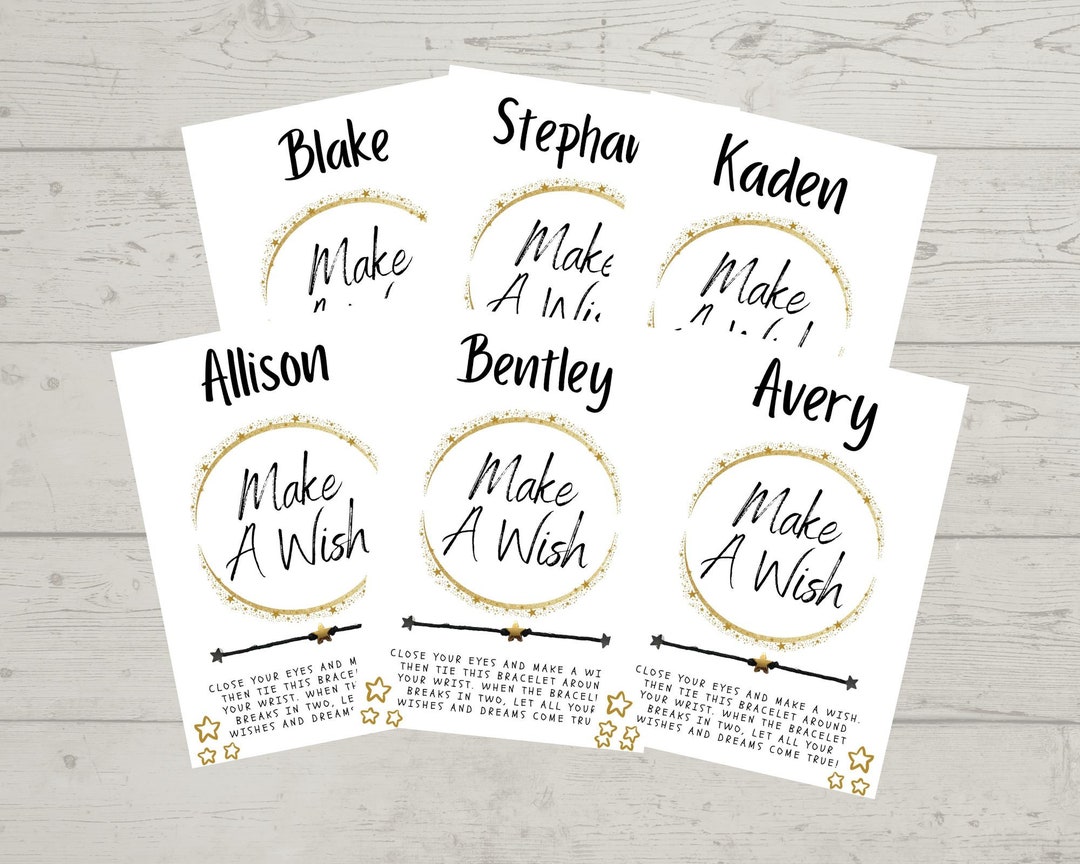 Custom Name Wish Braceletbirthday Party Favorpersonalized Giftteam ...