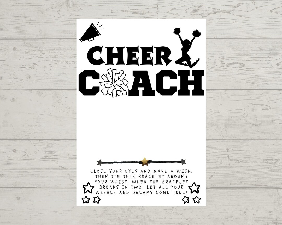 CHEER COACH With Cheerleader Silhouette Wish Bracelet, Team Coach Gift ...