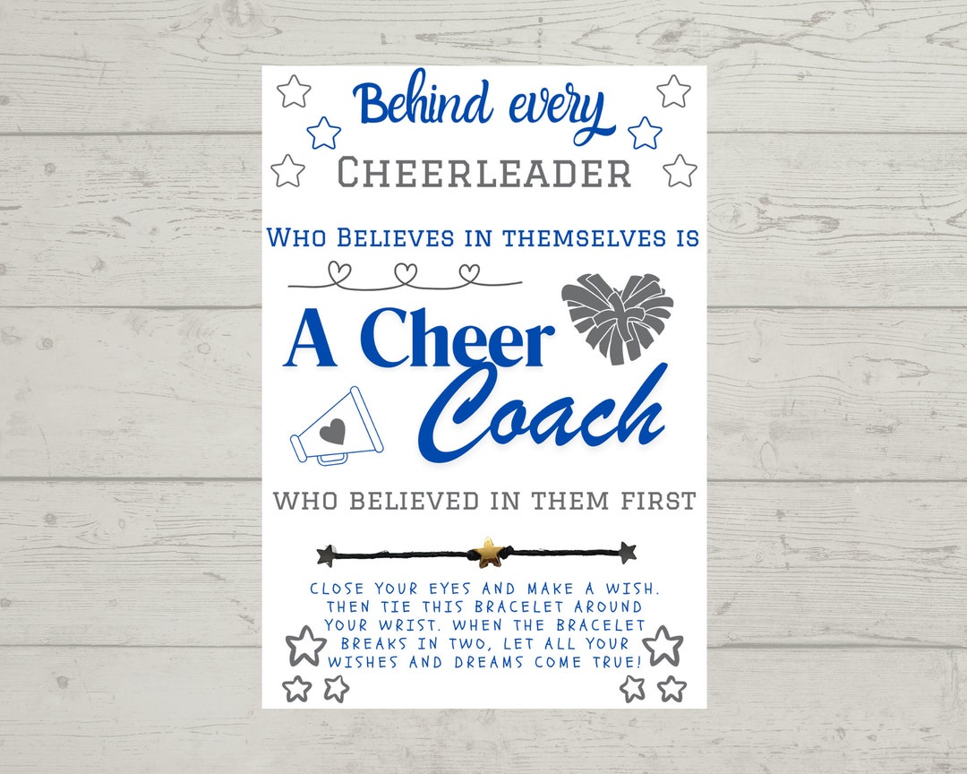 Behind Every CHEERLEADER... A Cheer Coach Wish Bracelet, Team Coach ...