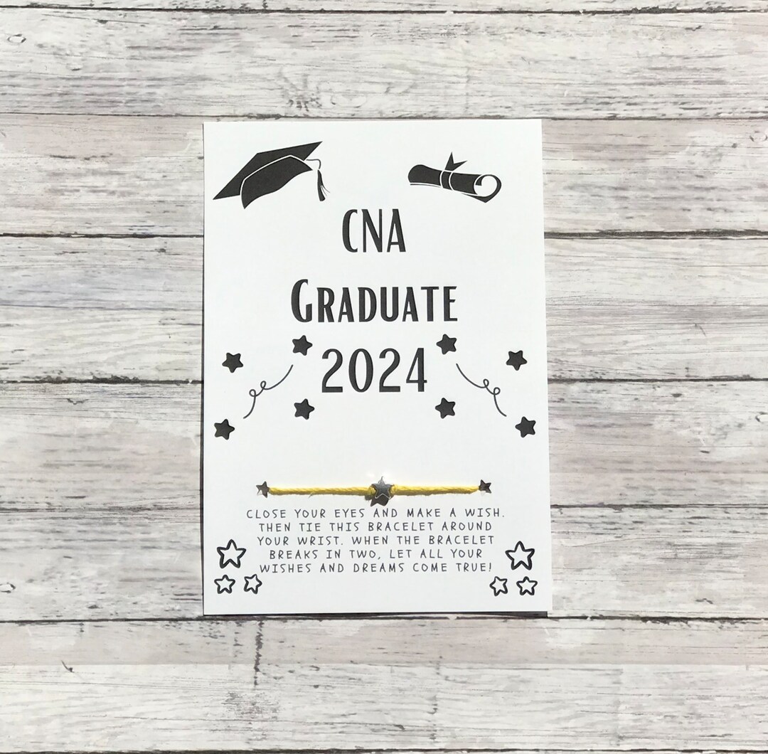 CNA Graduate 2024 Wish Bracelet, CNA Graduate Card, CNA Graduation - Etsy