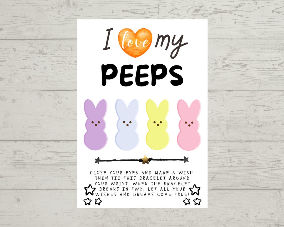 I Love My PEEPS Easter Wish Bracelet, Easter Party Favor, Easter Gifts ...