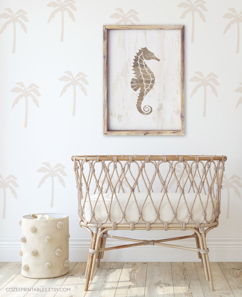Seahorse Coastal Wall Art Printable Seahorse Wall Art Kids - Etsy