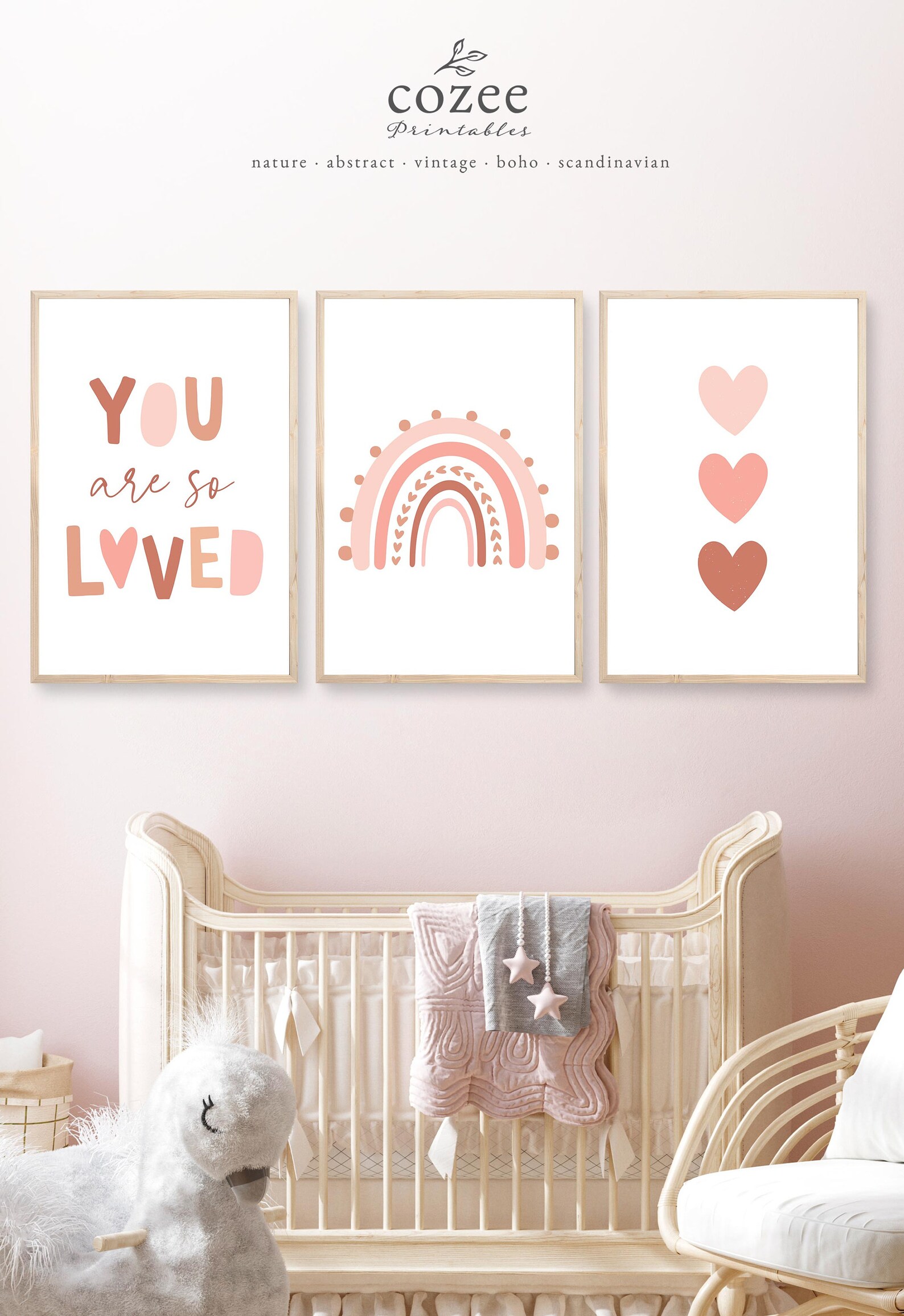 You Are so Loved Nursery Wall Art, Printable Nursery Wall Art, Rainbow ...