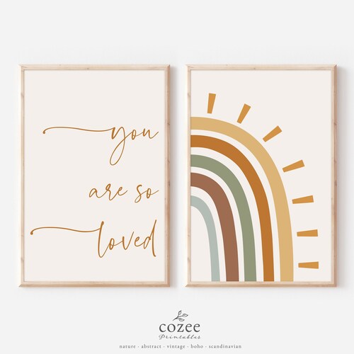 Digital Download You Are Loved Neutral Colors Nursery - Etsy