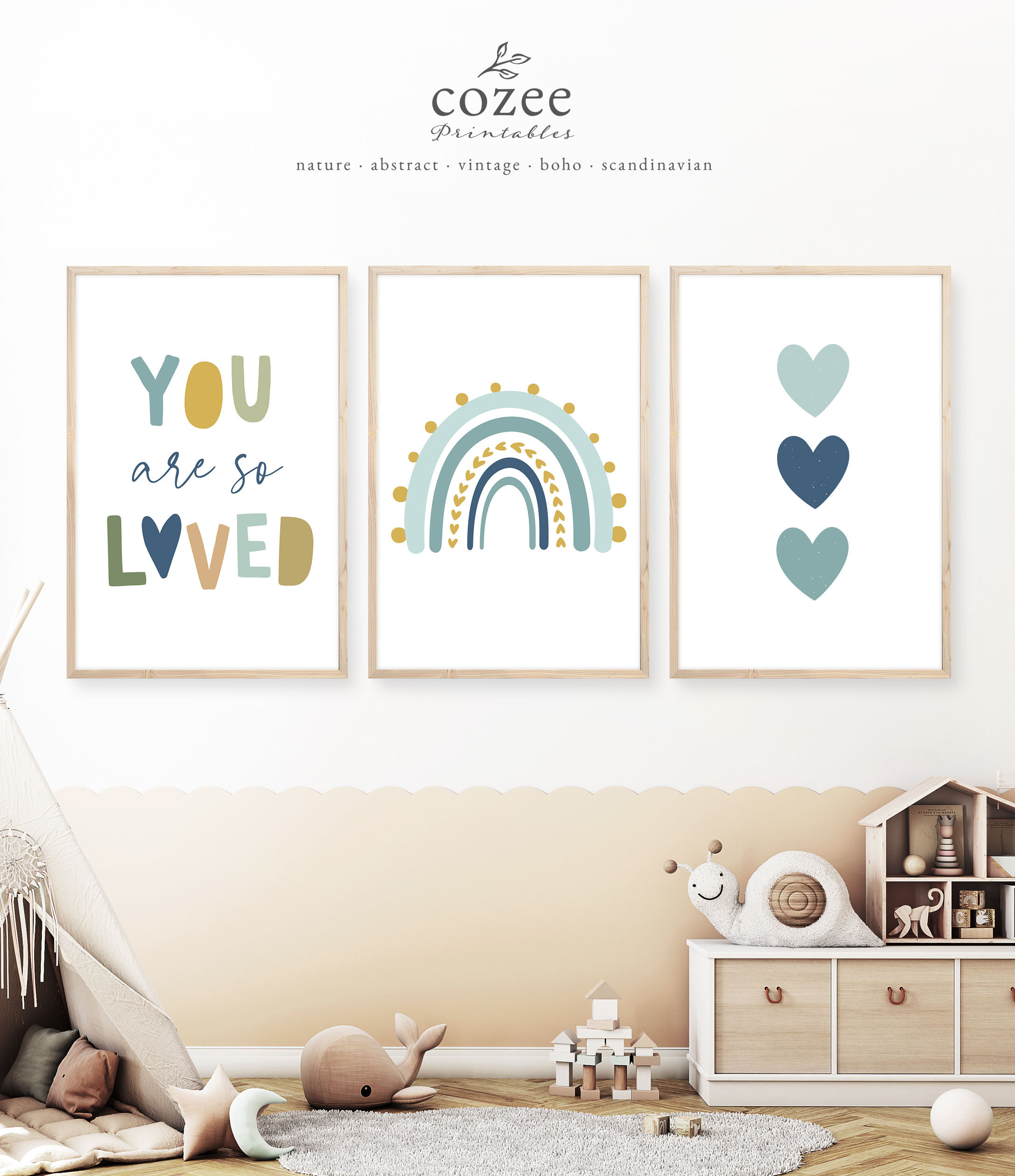 You Are so Loved Nursery Wall Art, Printable Nursery Wall Art, Rainbow ...