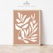 Terracotta Botanical Art Print, Printable Abstract Leaf Wall Art ...