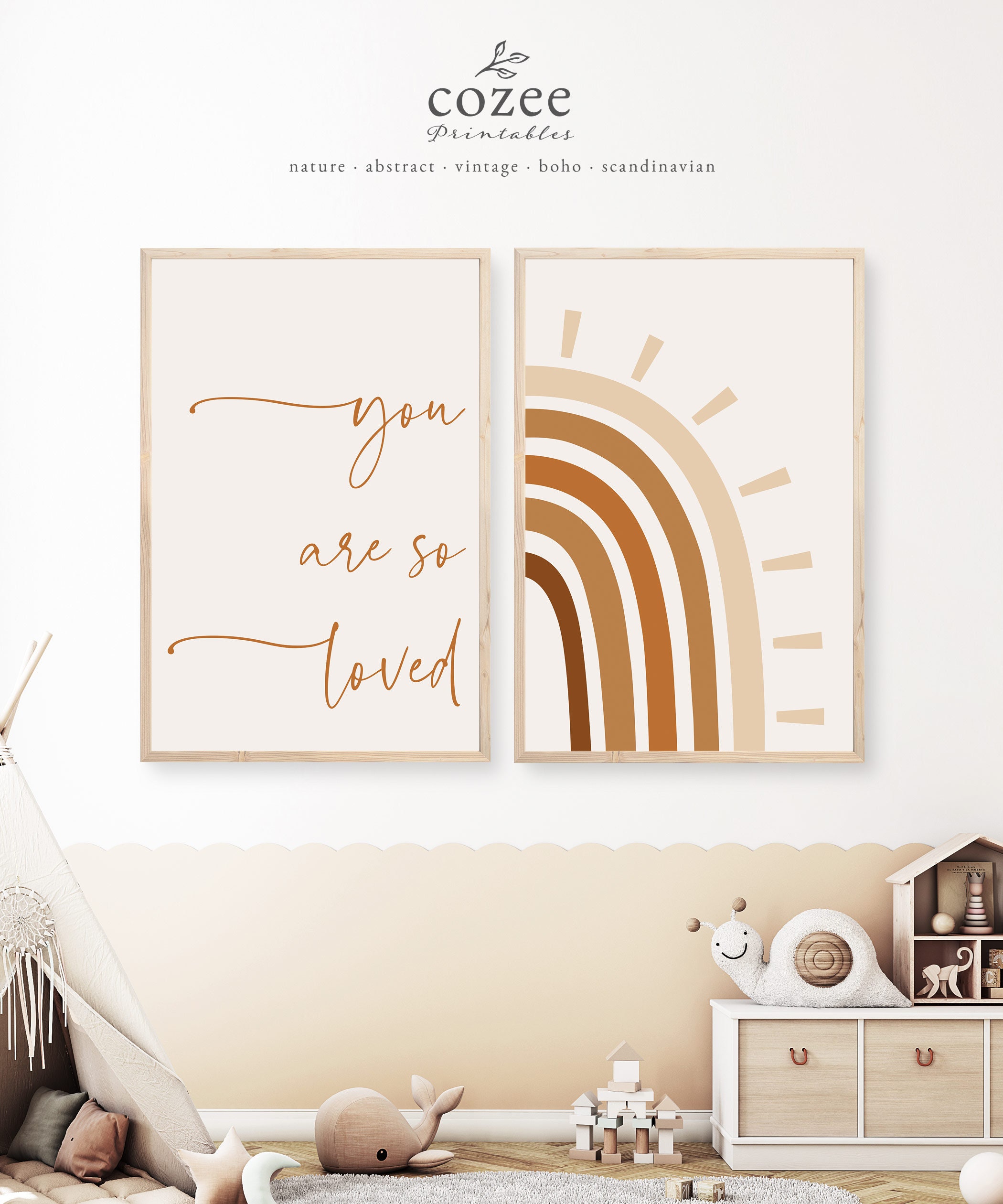 You Are so Loved Rainbow Nursery Wall Art Printable Boho - Etsy UK