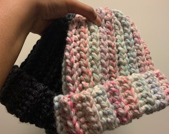 Custom Crochet Striped Cat Ear Beanie - Etsy