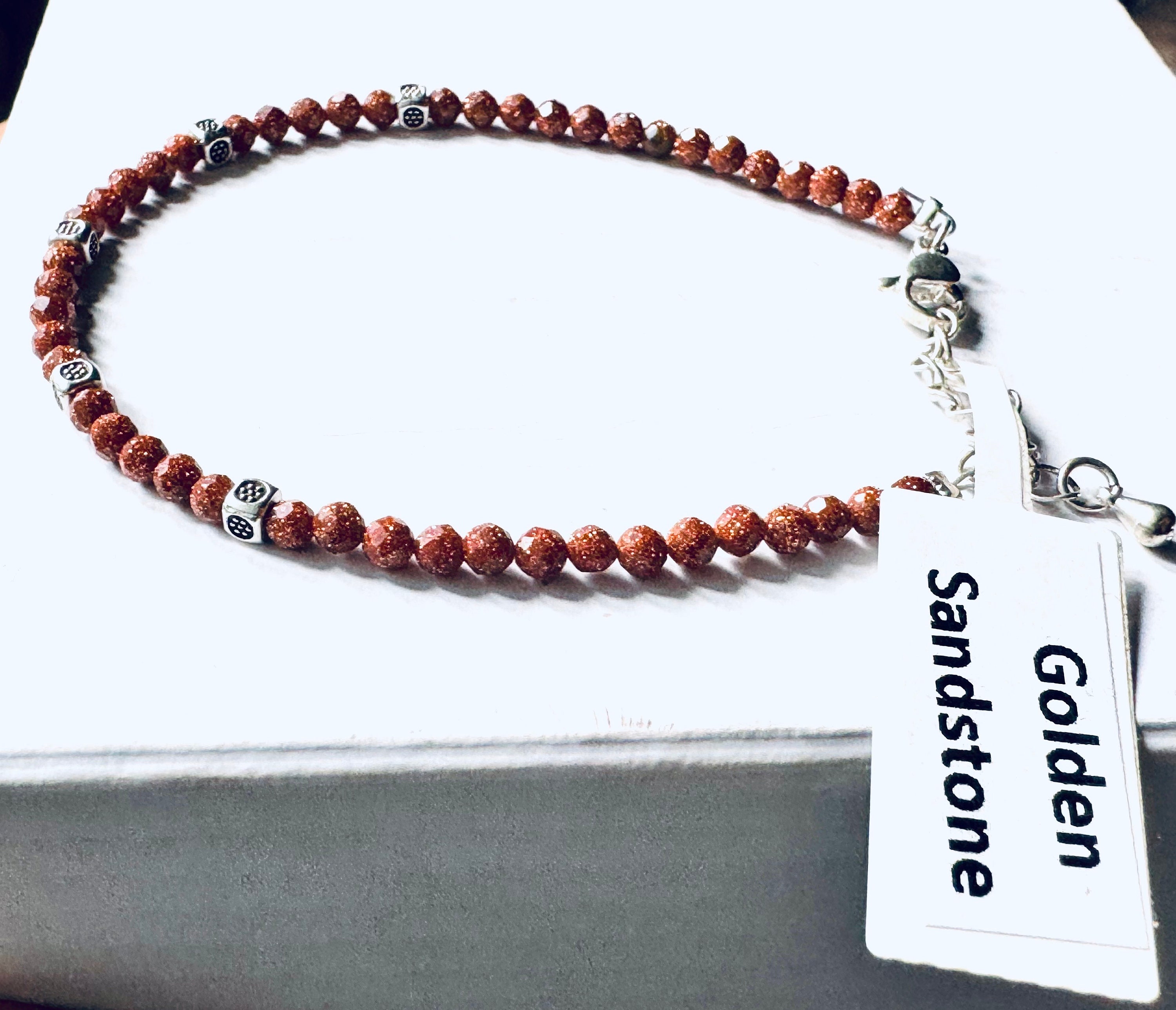 Minimalist Natural Golden Sandstone Bracelet-natural Opal Stone Dainty ...