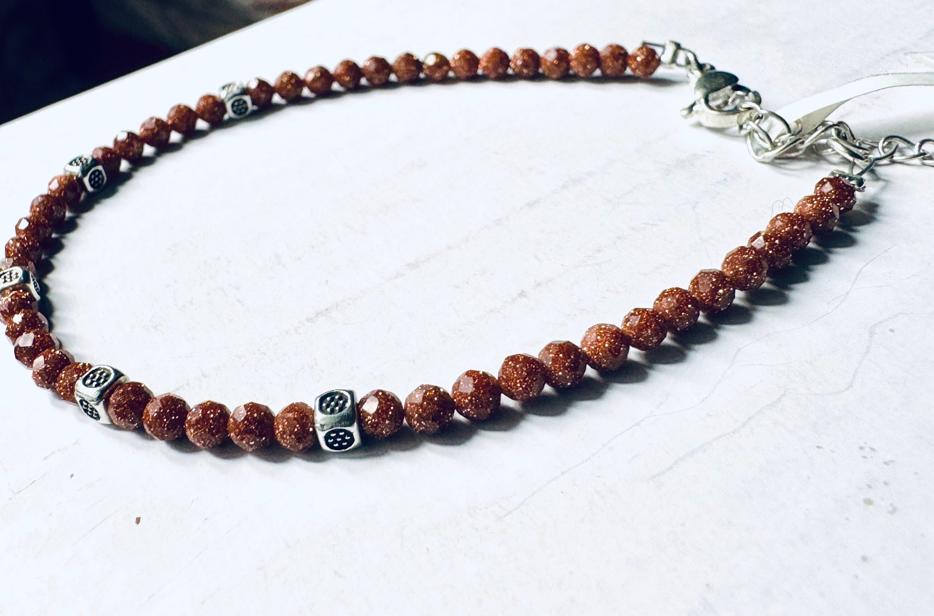 Minimalist Natural Golden Sandstone Bracelet-natural Opal Stone Dainty ...