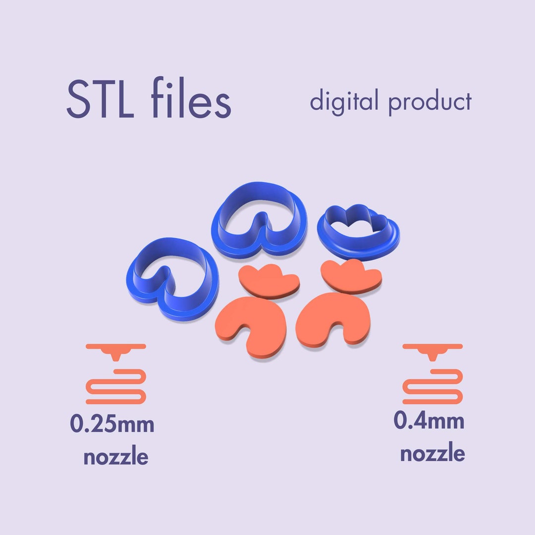 Abstract Cutters for Clay, Digital Cutter, Stl File, Polymer Clay ...