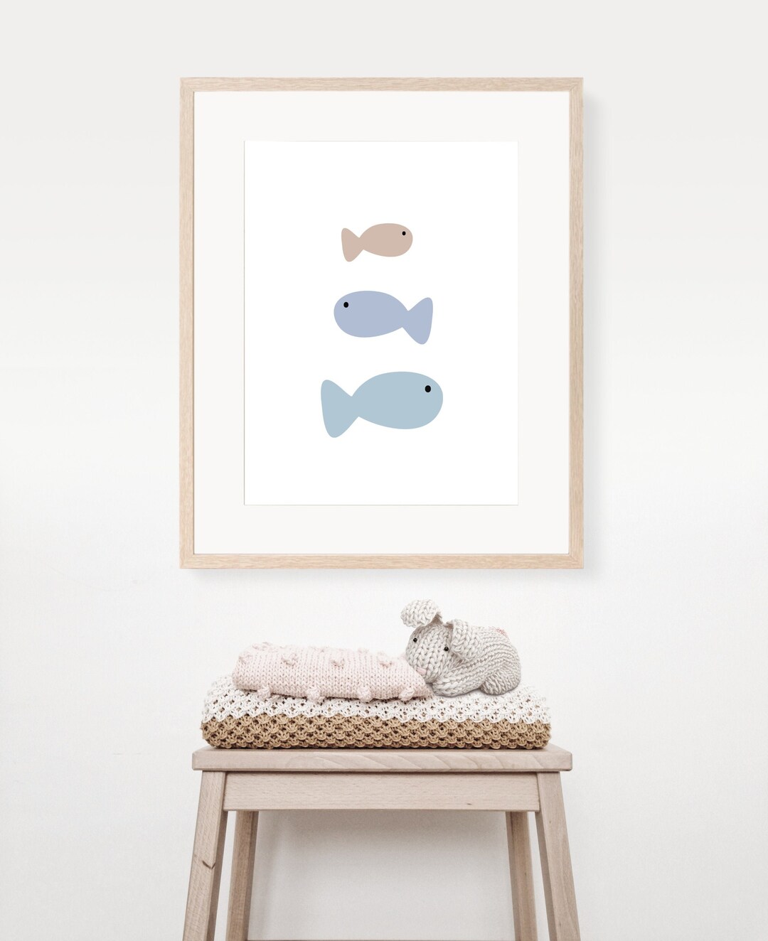 Fishing Baby Room Nursery Wall Art, Blue Fish Nursery Wall Art ...