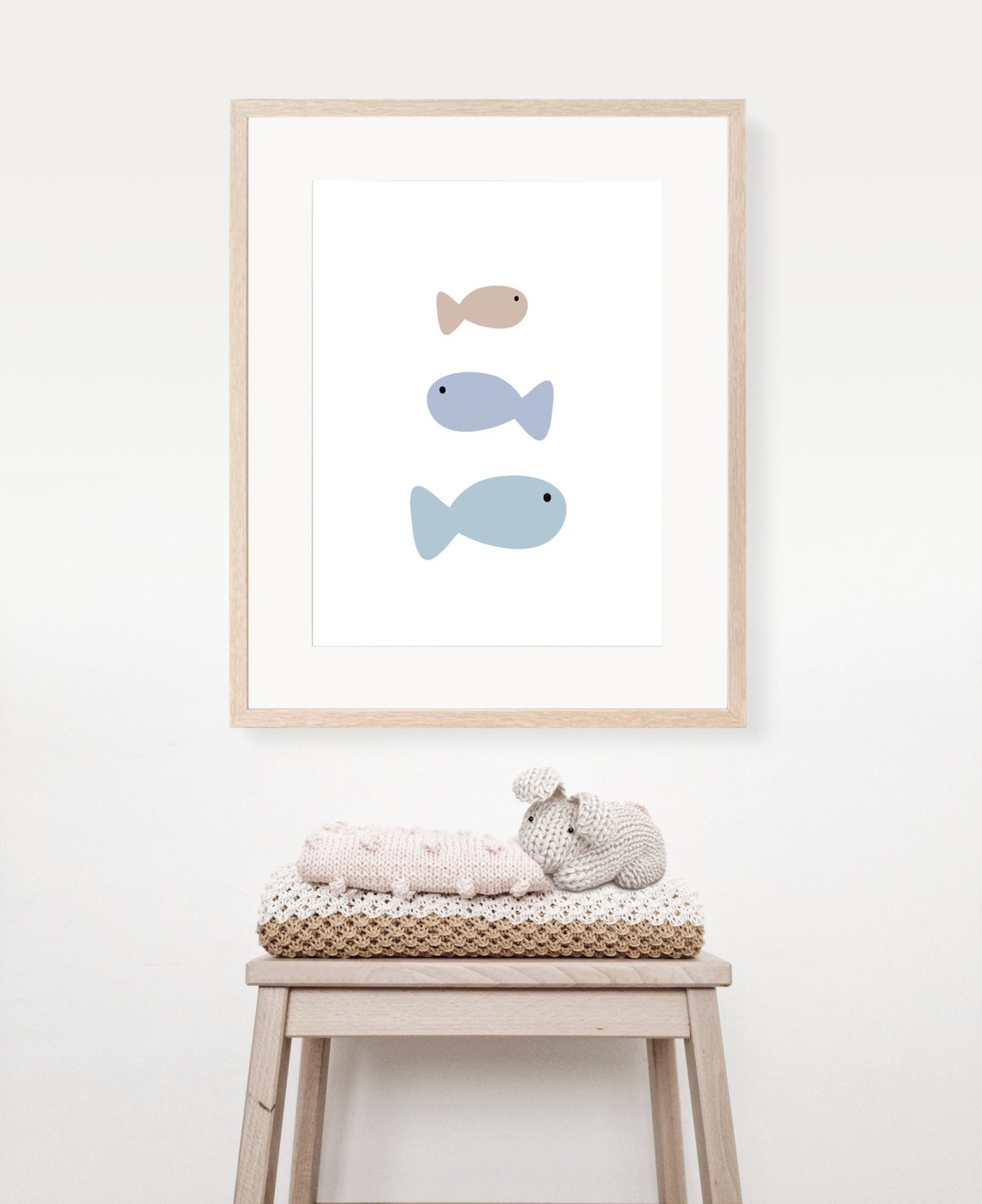 Fishing Baby Room Nursery Wall Art Blue Fish Nursery Wall - Etsy