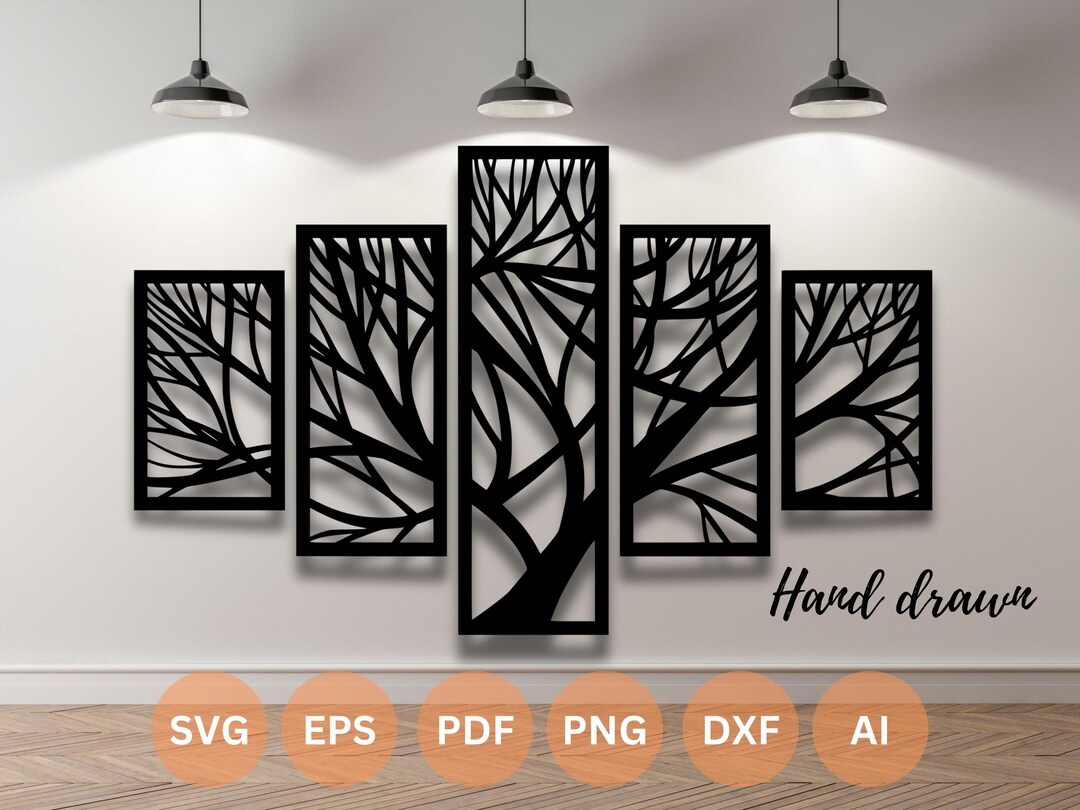 Tree Wall Art Svg | Dxf | EPS | AI | Png and PDF Files | Plasma Cut ...