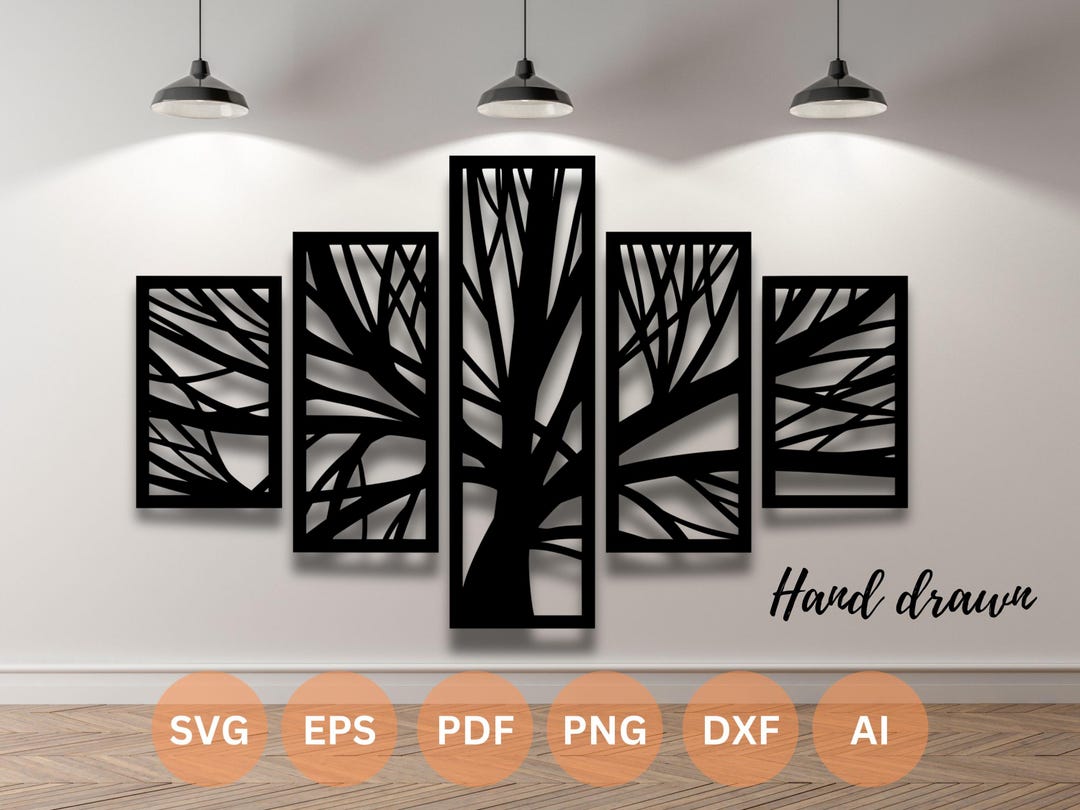 Tree Wall Art Svg | Dxf | EPS | AI | Png and PDF Files | Plasma Cut ...
