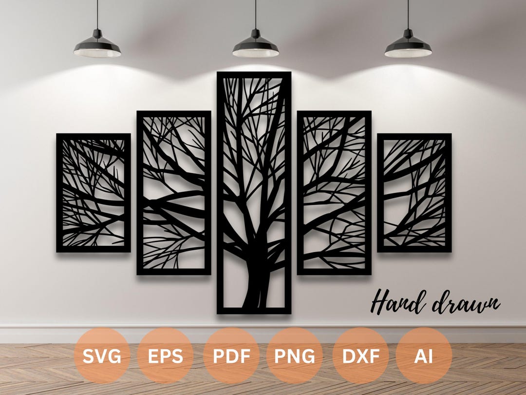 Tree Wall Art Svg | Dxf | EPS | AI | Png and PDF Files | Plasma Cut ...
