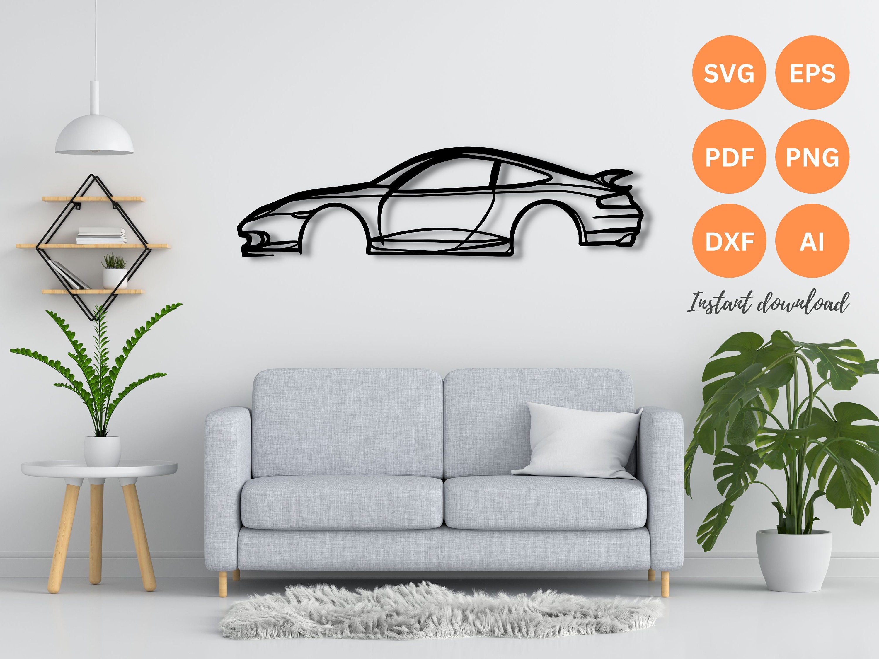 Ferrari GT3 Wall Art Svg | Dxf | EPS | AI | Png and PDF Files | Plasma ...