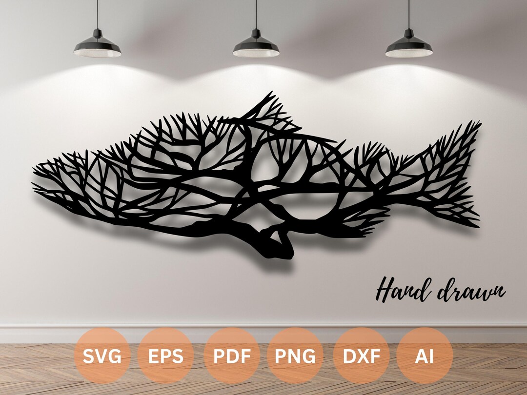 Salmon Wall Art Svg | Dxf | Eps | Ai | Png | Pdf | Plasma Cut File ...