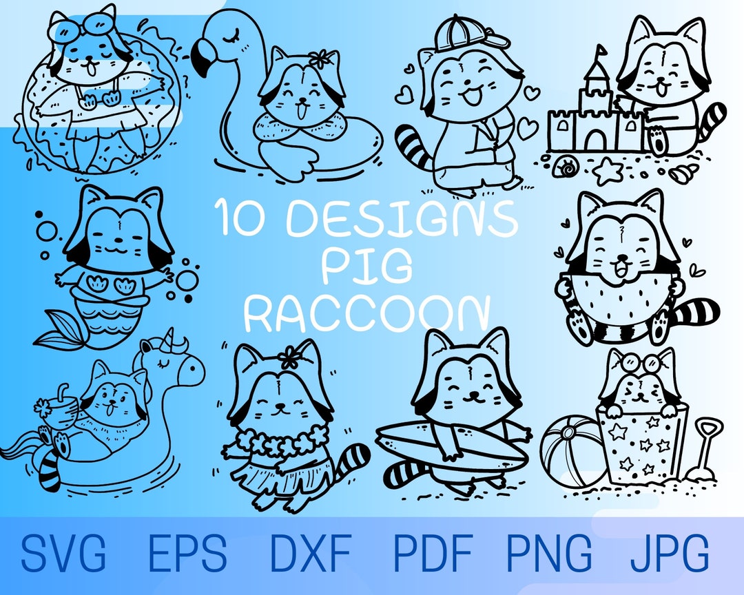 Cute Raccoon SVG, Raccoon Svg for Baby Girl, Raccoon Svg for Baby Boy ...