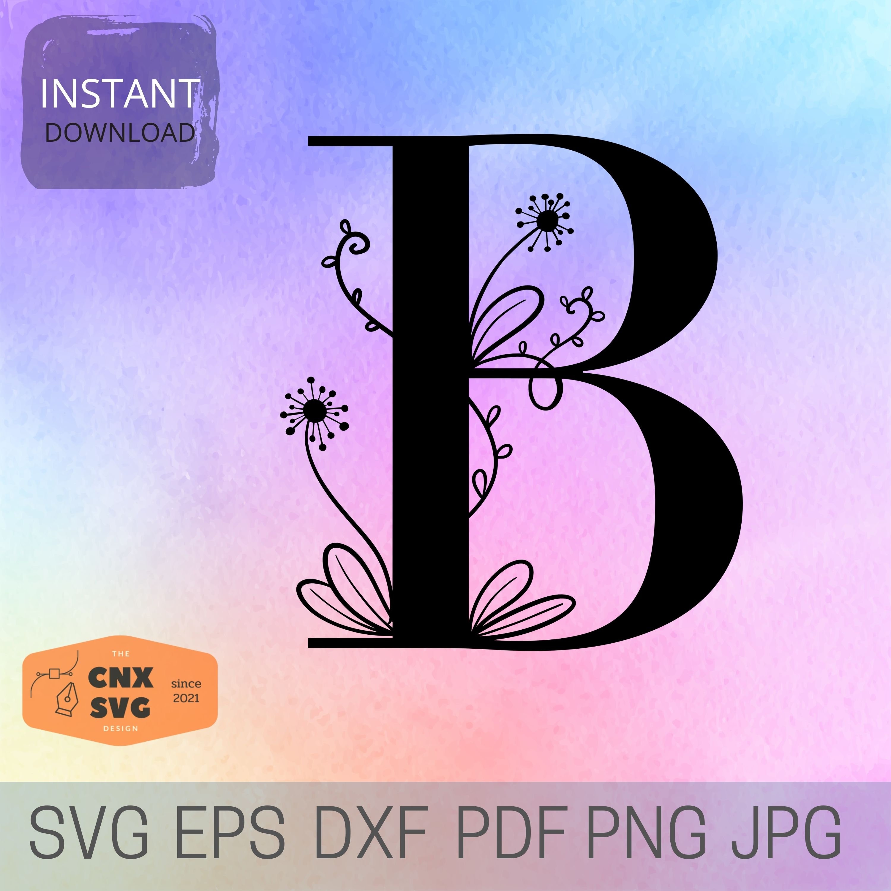 Flower Letter Svg Botanical Letter B SVG One Letter B Svg - Etsy Australia