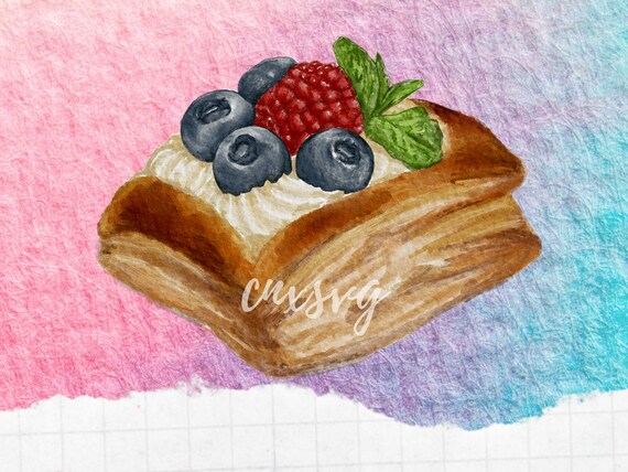 Embellishments Papercraft Paper, Party & Kids Watercolor croissant ...