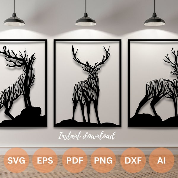 Deer Dxf File - Etsy