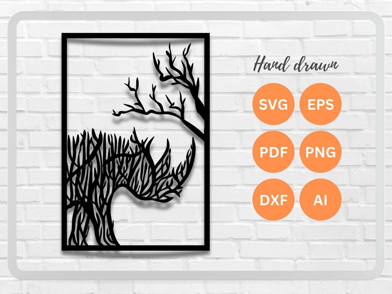 Rhino Wall Art SVG | Laser Cut Files, Glowforge Files (digital Download ...
