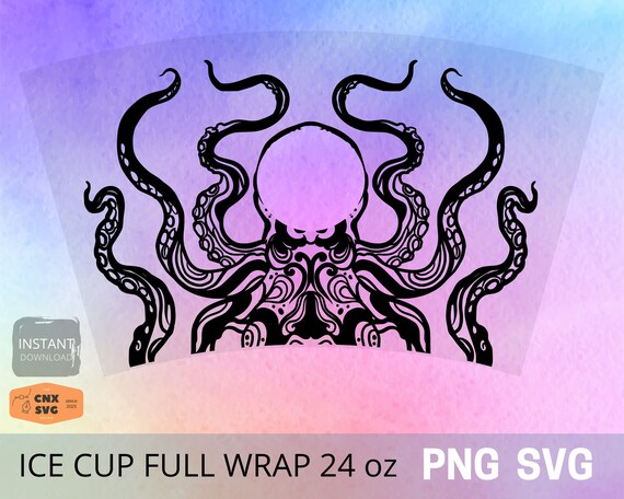 Octopus Coffee cup Wrap Octopus wrap SVG Coffee cup Full | Etsy