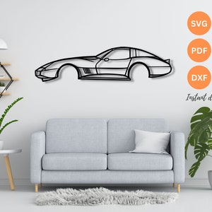 Corvette Wall Art Svg | Dxf | EPS | AI | Png and PDF Files | Plasma Cut ...