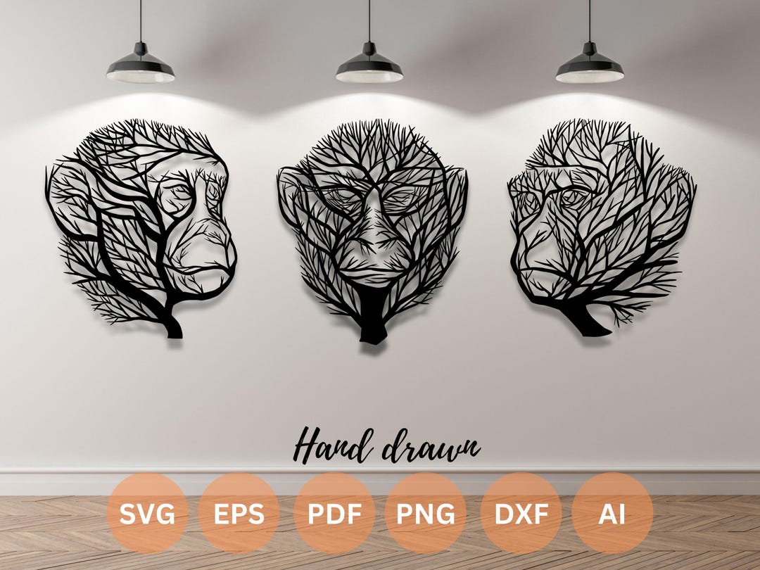 Monkey Wall Art | Laser Cut Files, Plasma Cut File (digital Download ...