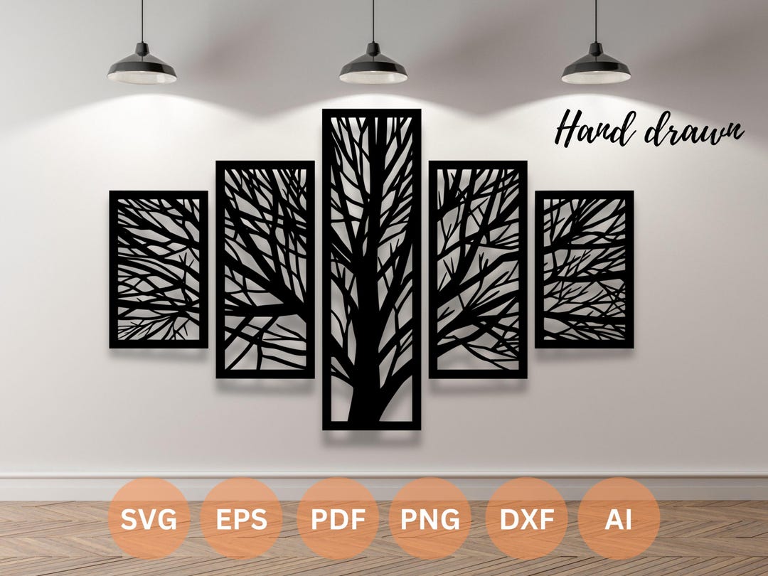 Tree Wall Art Svg | Dxf | EPS | AI | Png and PDF Files | Plasma Cut ...