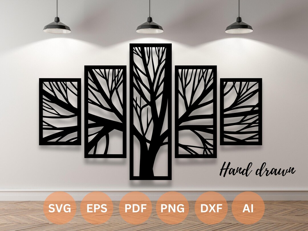Tree Wall Art Svg | Dxf | EPS | AI | Png and PDF Files | Plasma Cut ...