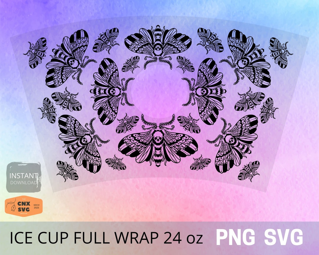 Death Moth Coffee Cup Wrap Death Moth Crescent Moon SVG - Etsy