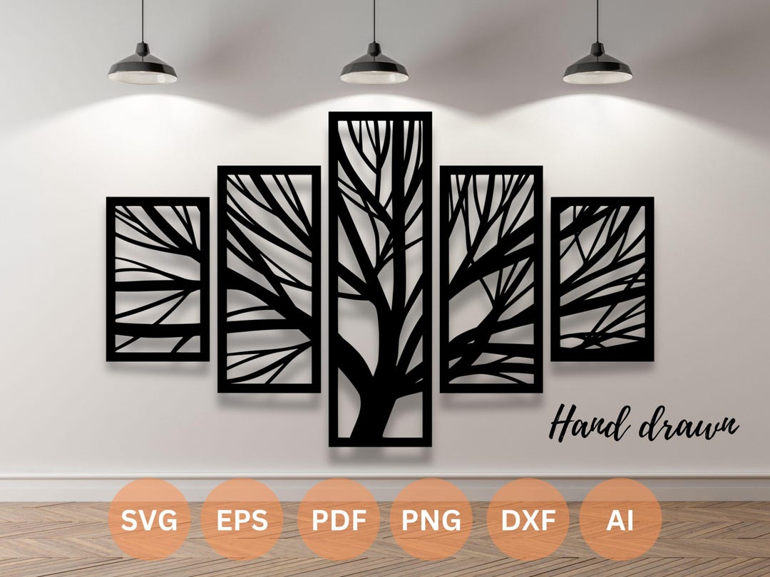 Tree Wall Art Svg | Dxf | EPS | AI | Png and PDF Files | Plasma Cut ...