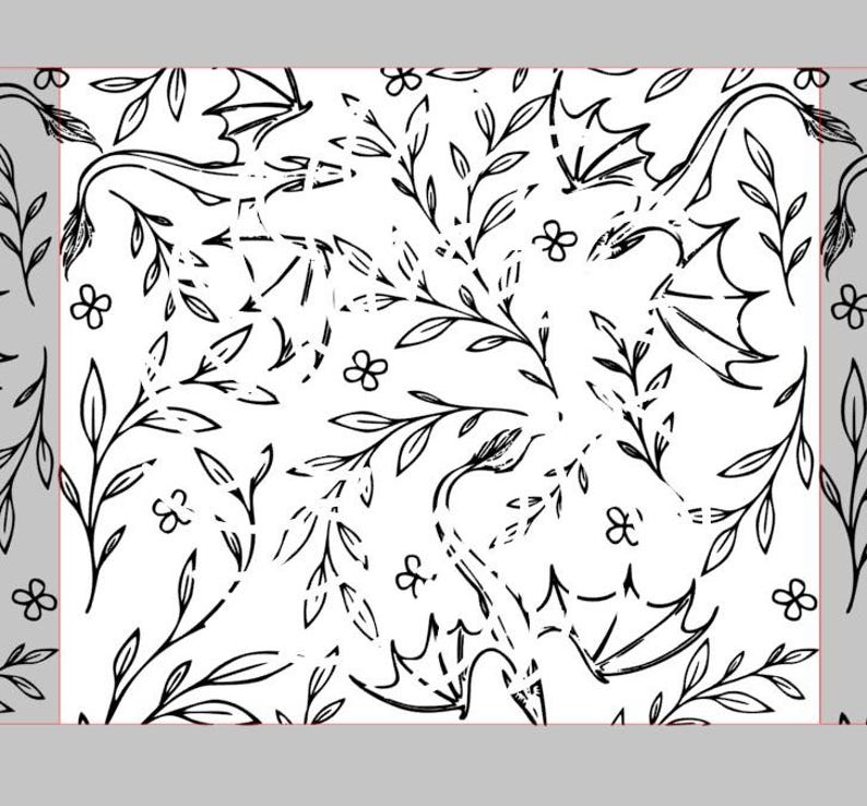 Floral Botanical Dragons 30 and 40oz Seamless Tumbler Engraving ...